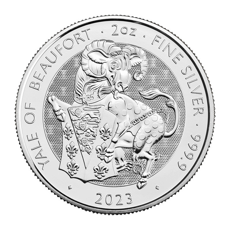 Tuba 10 x stříbrná mince 2 Oz Tudor Beasts Yale of Beaufort 2023