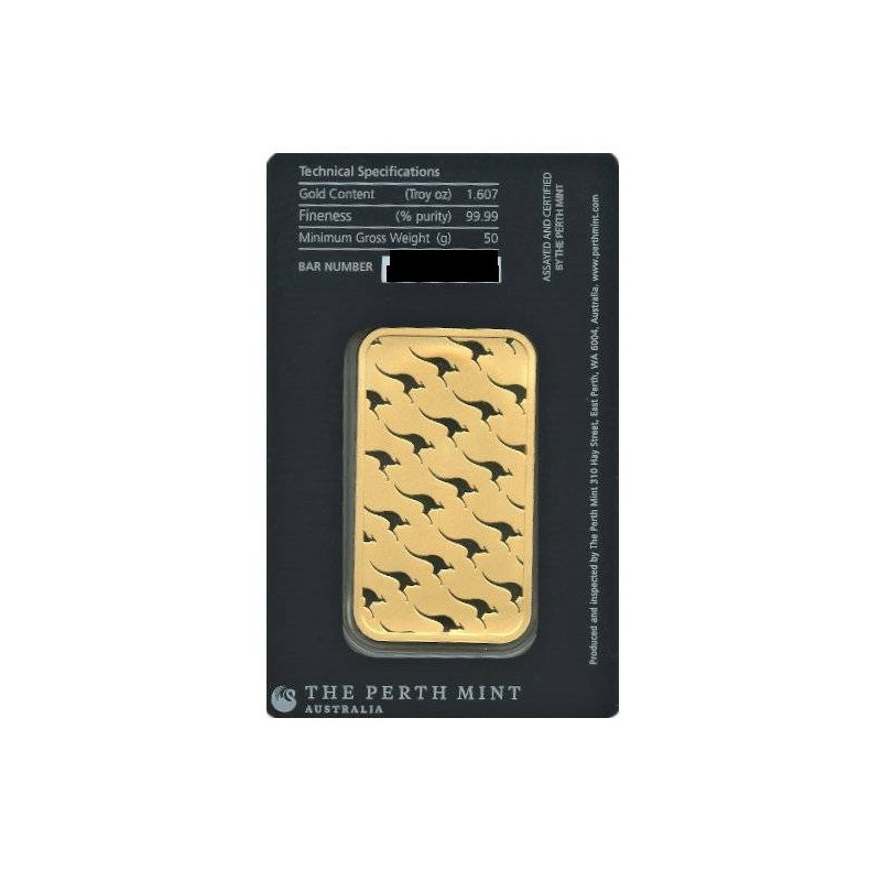 Zlatý investiční slitek 50 g Perth Mint