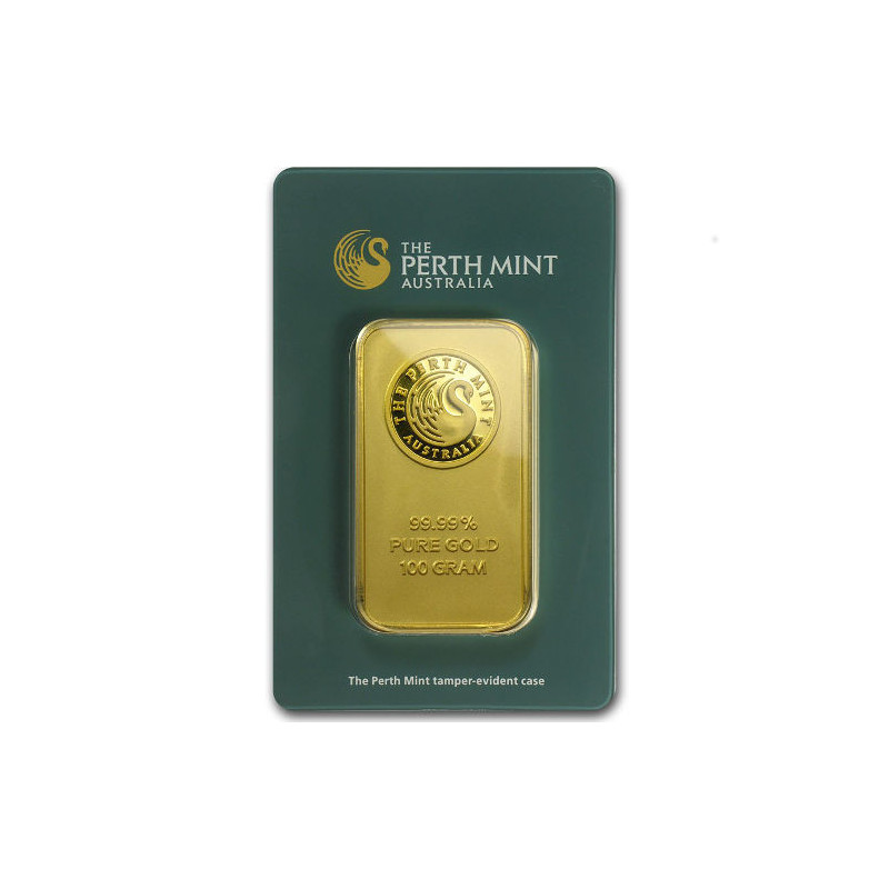 Zlatý slitek 100 g Perth Mint