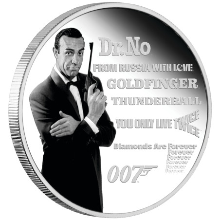 Stříbrná mince 1 Oz James Bond 007 Sean Connery 2021 (první ze série)