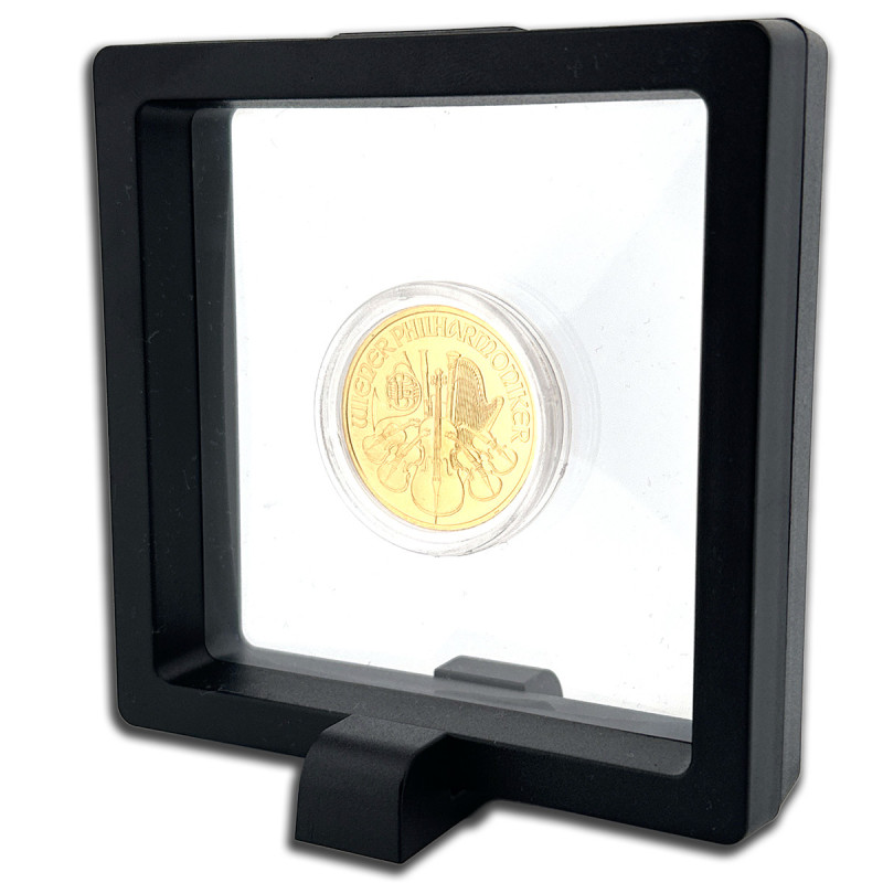 Rámeček na minci 3D box 70 mm černá – stylová prezentace