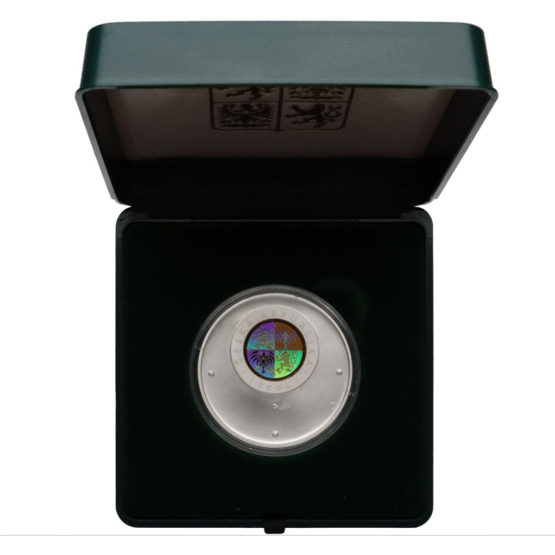 Bimetalová pamětní mince 1 Oz Zlatá inlej & hologram |2000 |Proof